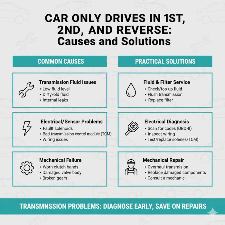 Car Only Drives in 1st, 2nd, and Reverse: Causes and Solutions